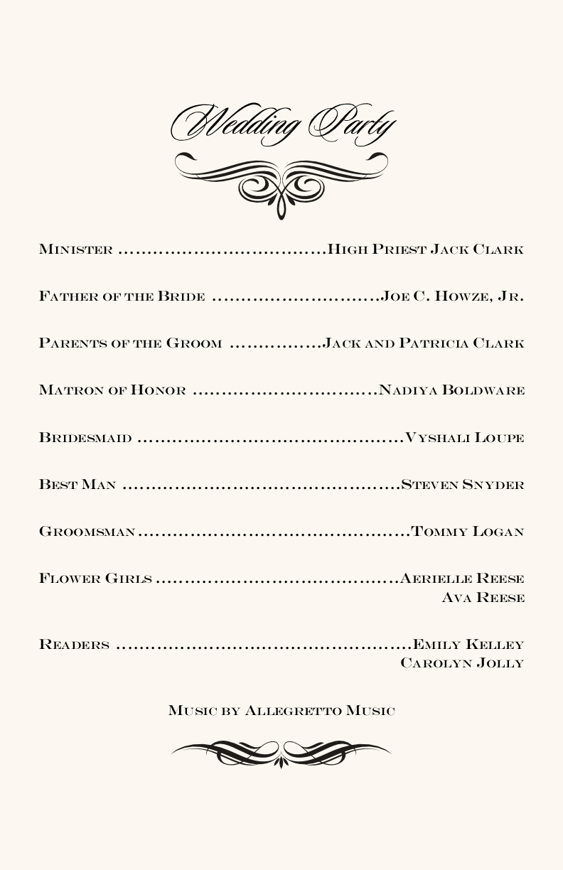 Flourish Monogram 04 Classic Wedding Ceremony Programs and Custom Church Programs - Documents ...